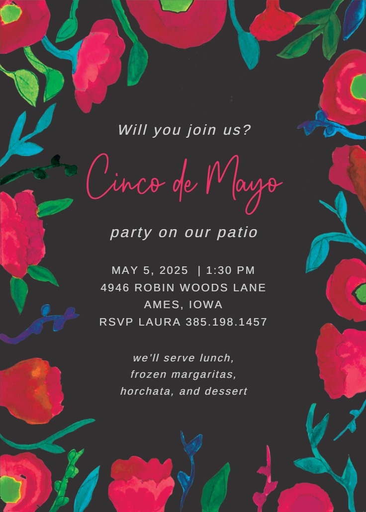Surrounded by Blooms - Cinco de mayo Invitation Template (Free ...