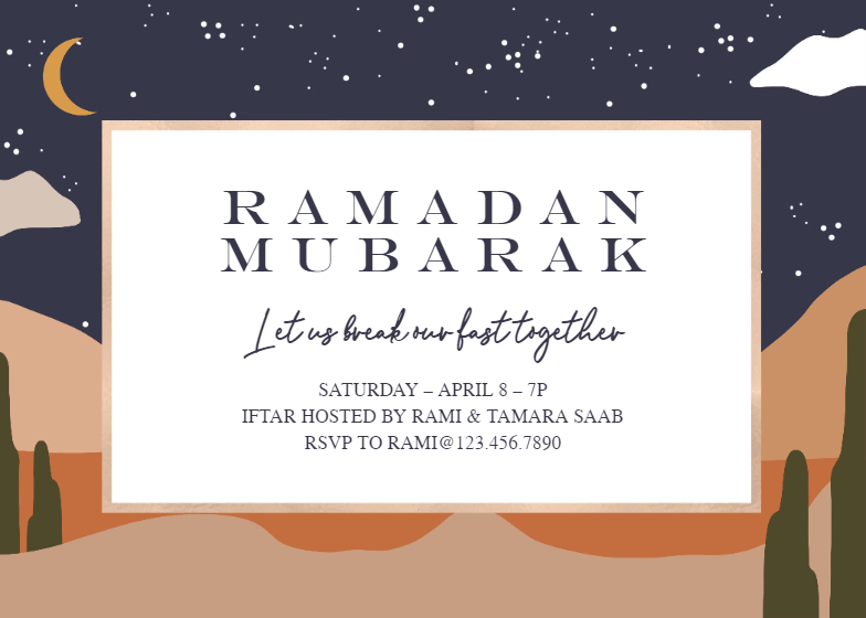 Breaking Bread - Ramadan Invitation Template (Free) | Greetings Island