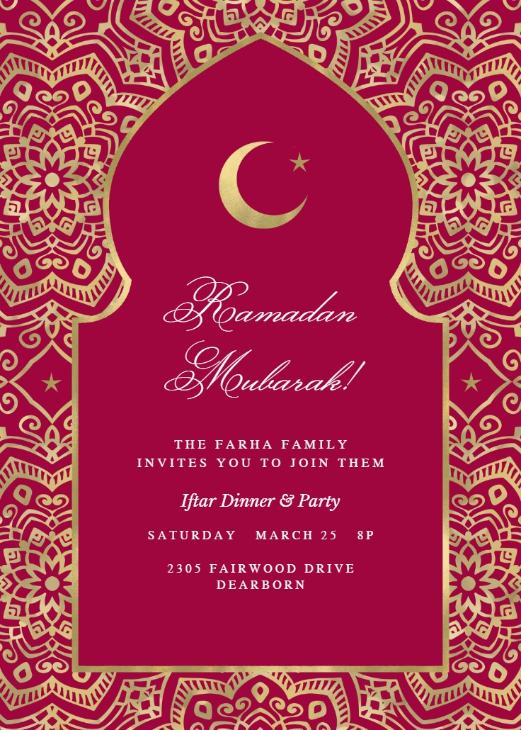 Star Moon - Ramadan Invitation Template (Free) | Greetings Island