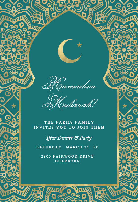 Simple Crescent - Ramadan Invitation Template | Greetings Island