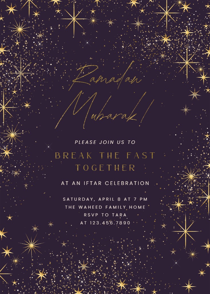 Starshine - Ramadan Invitation Template (Free) | Greetings Island