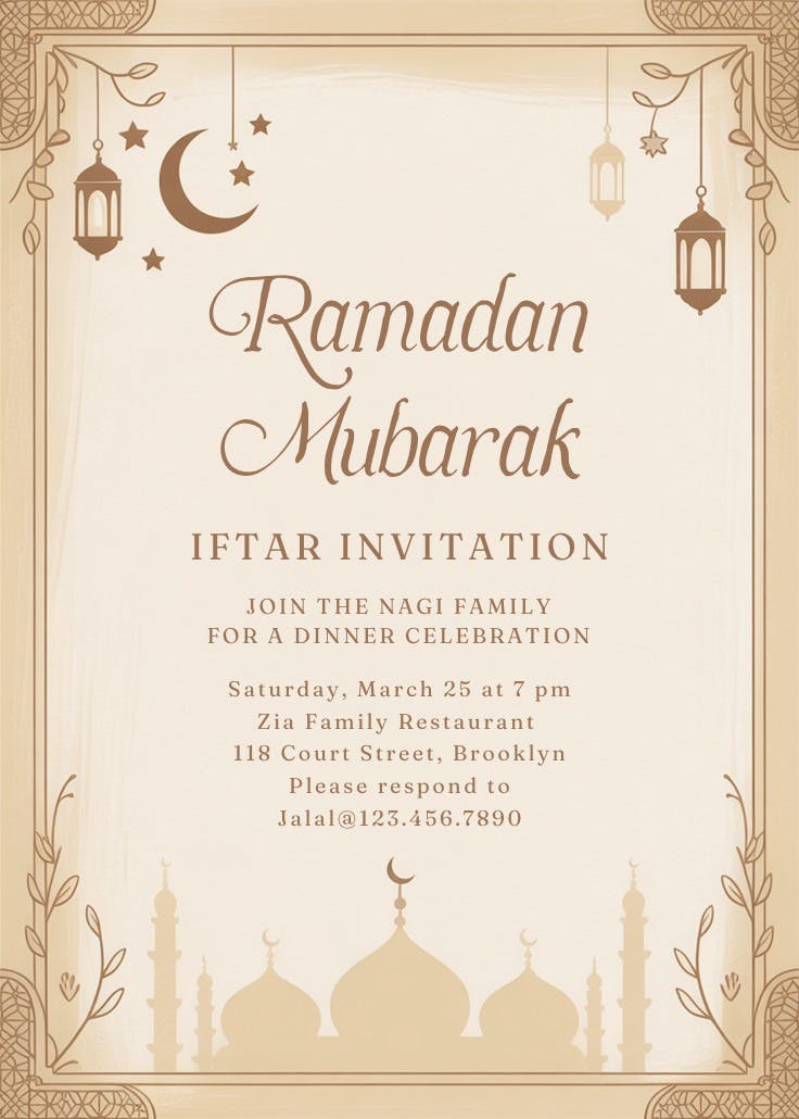 The Sacred Month - Holidays Invitation Template | Greetings Island