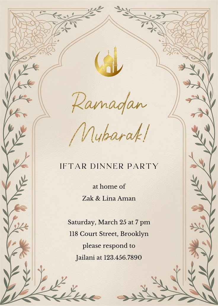 Timeless Celebration - Ramadan Invitation Template | Greetings Island