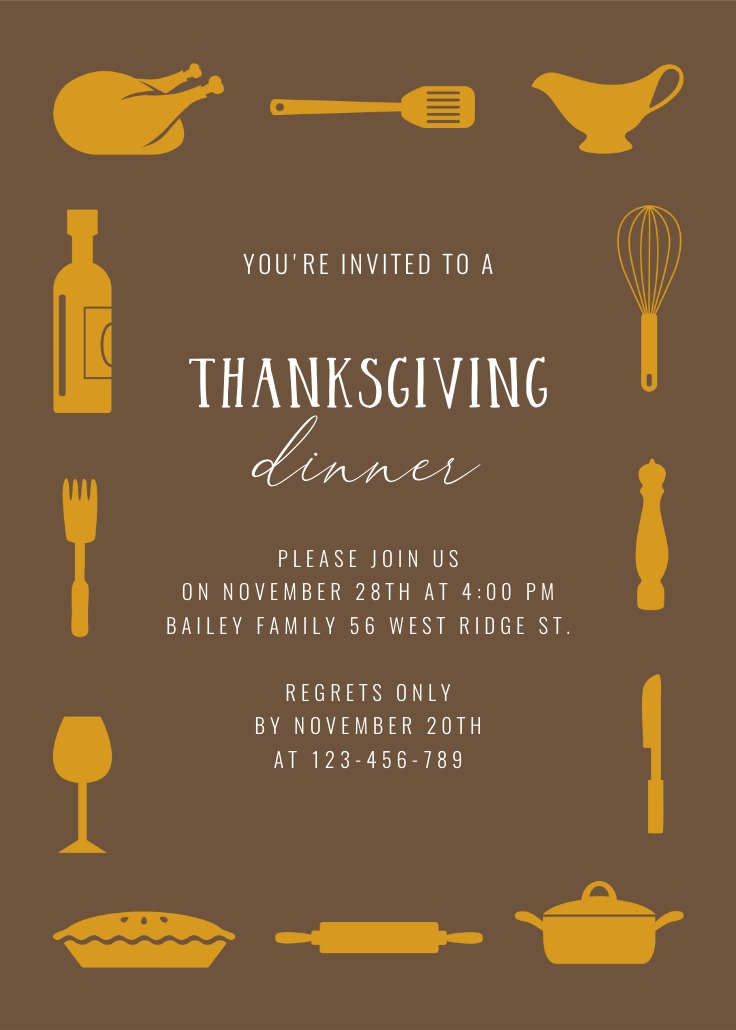 Thanksgiving Invitation Templates (Free) | Greetings Island