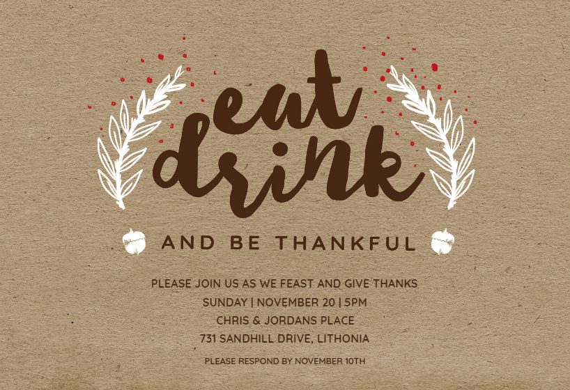 Gobble Till You Wobble - Thanksgiving Invitation Template (Free ...