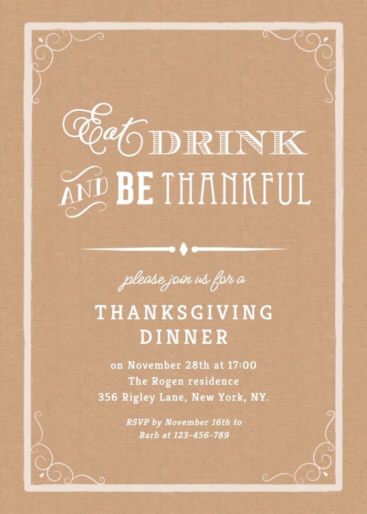 Gobble Till You Wobble - Thanksgiving Invitation Template (Free ...