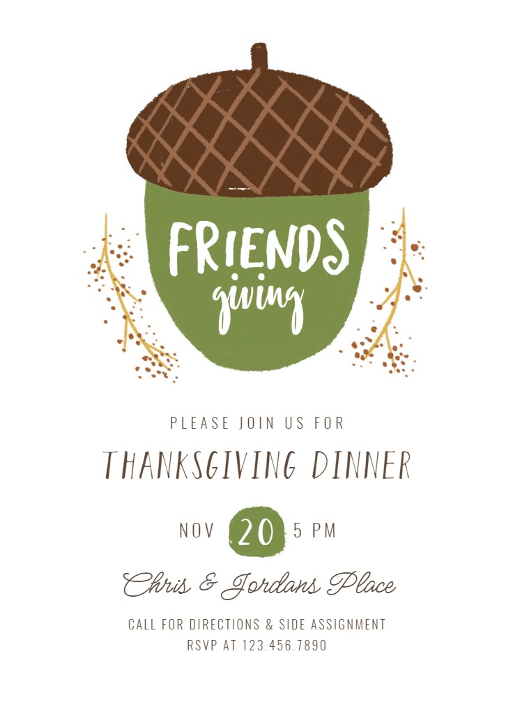 Linear Frame - Thanksgiving Invitation Template (Free) | Greetings Island