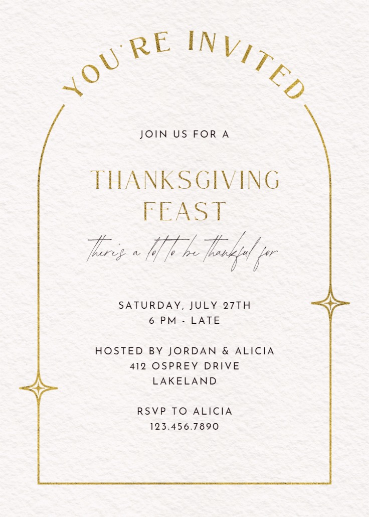 Geo Simplicity - Thanksgiving Invitation Template (Free) | Greetings Island