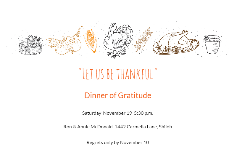 Line Art Lineup - Thanksgiving Invitation Template (Free) | Greetings ...