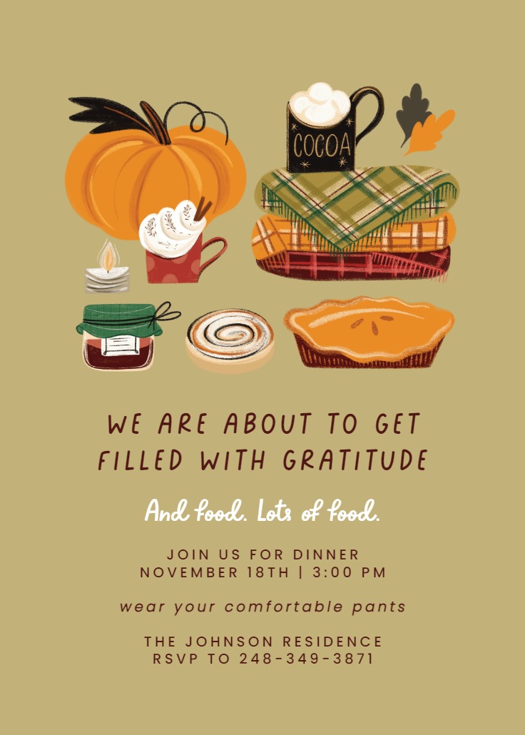 thankFULL - Thanksgiving Invitation Template | Greetings Island