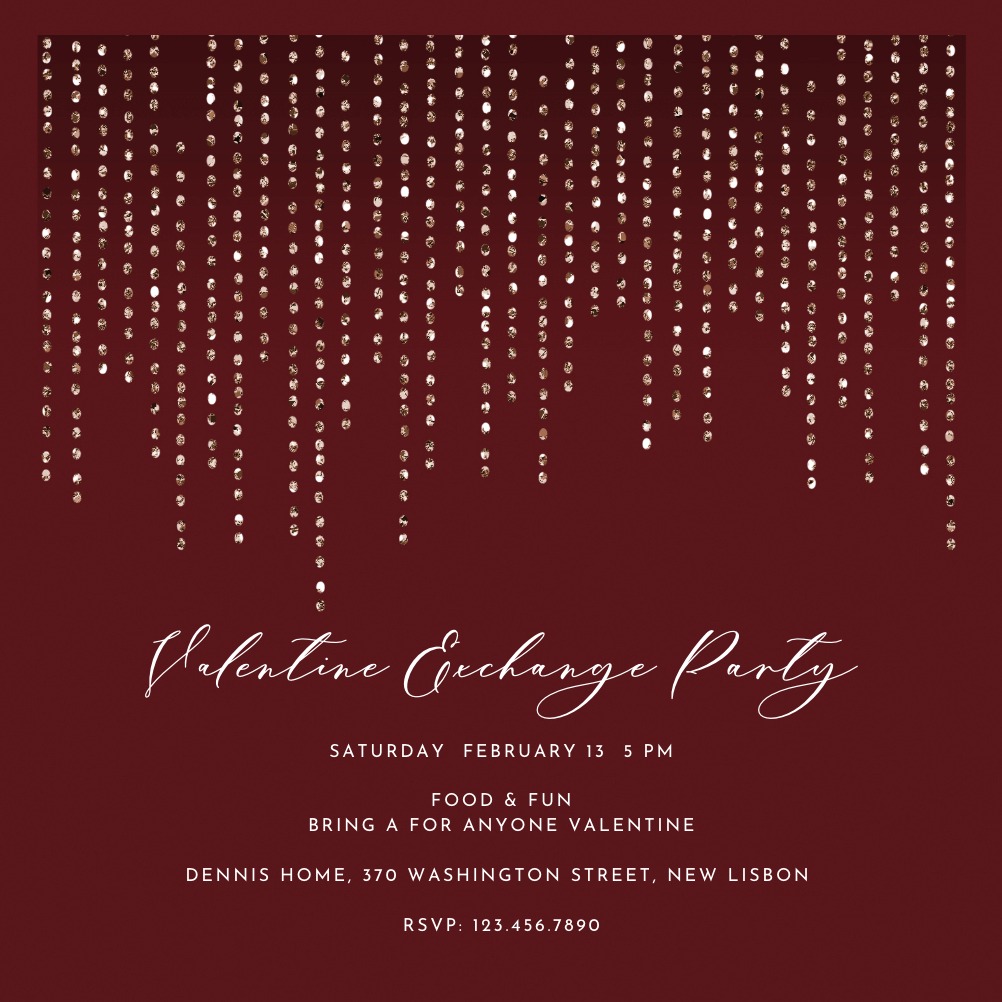 Gradient Beads - Valentine's Day Invitation Template (Free) | Greetings ...