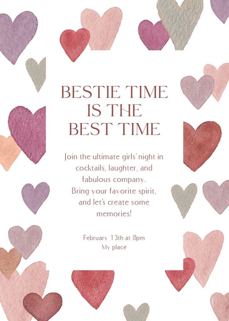 Heart party - Valentine's Day Invitation Template (Free) | Greetings Island