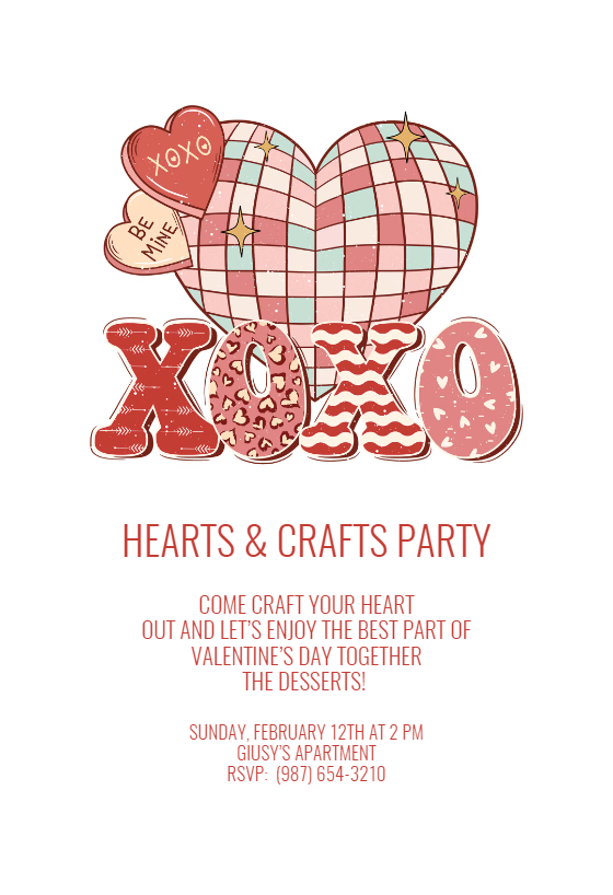Hearts And Crafts - Valentine's Day Invitation Template (Free ...