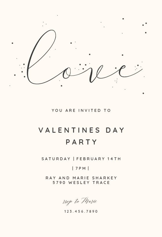 Love - Valentine's Day Invitation Template (Free) | Greetings Island