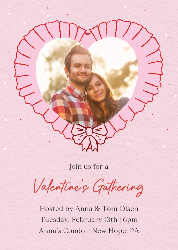 Ruffle Heart - Valentine's Day Invitation Template | Greetings Island