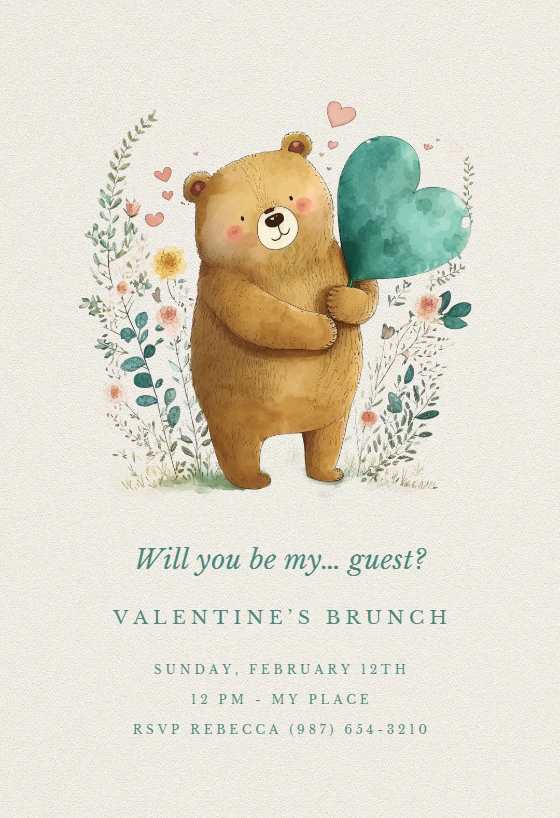 Valentine’s Brunch - Valentine's Day Invitation Template (Free ...