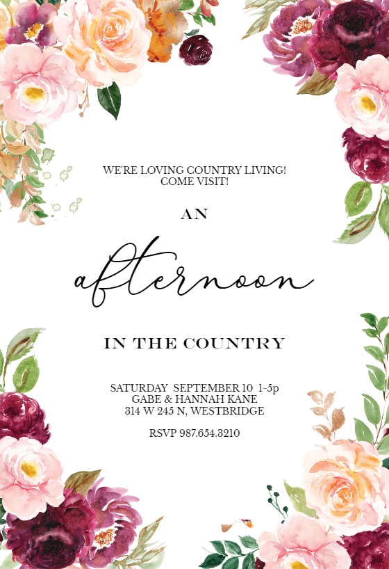 Frame and floral - Housewarming Invitation Template | Greetings Island