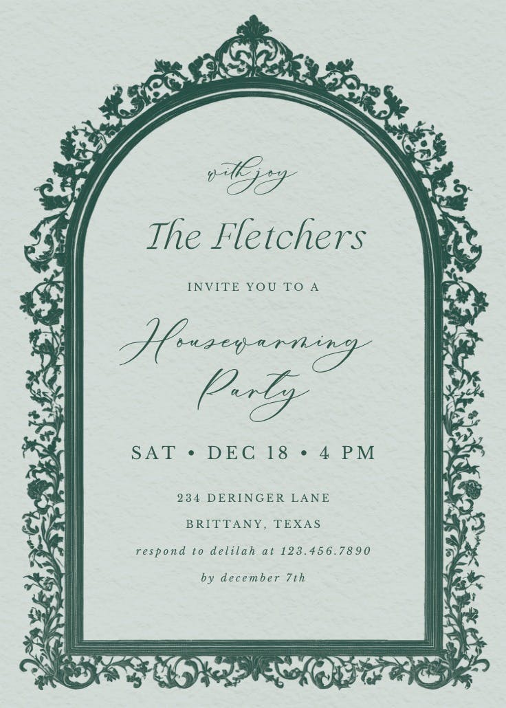 Baroque Frame - Printable Party Invitation (Free) | Greetings Island