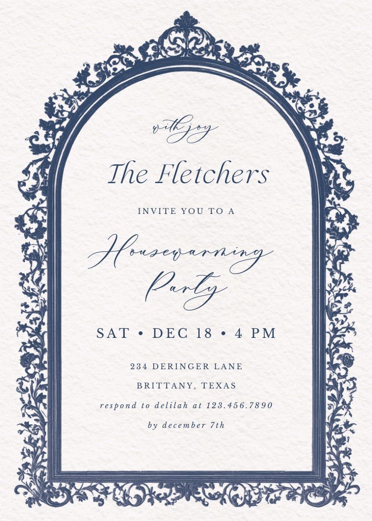 Baroque Frame - Printable Party Invitation (Free) | Greetings Island