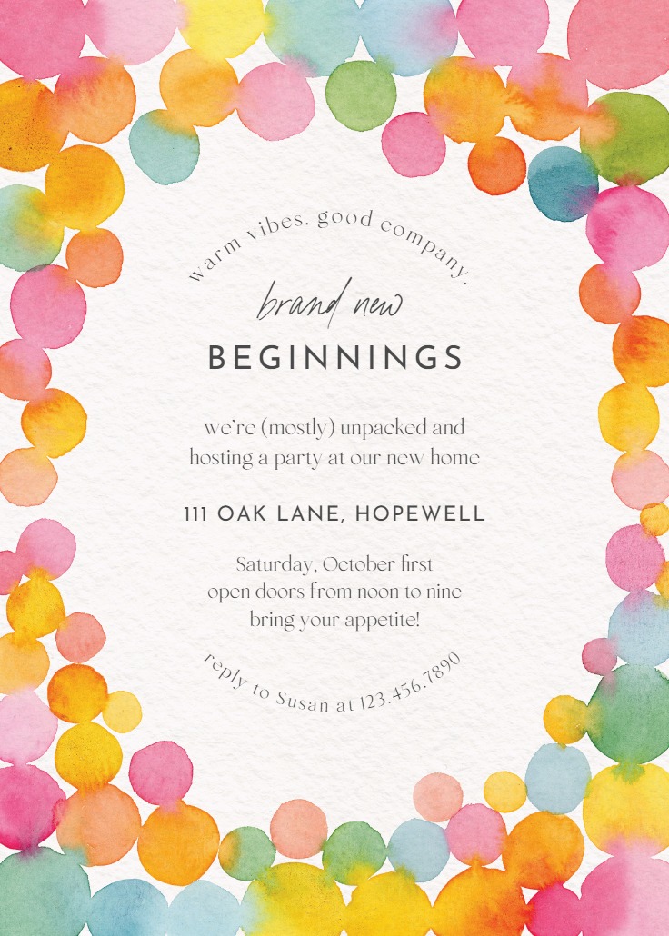 Bubbly Beginnings - Party Invitation Template (Free) | Greetings Island