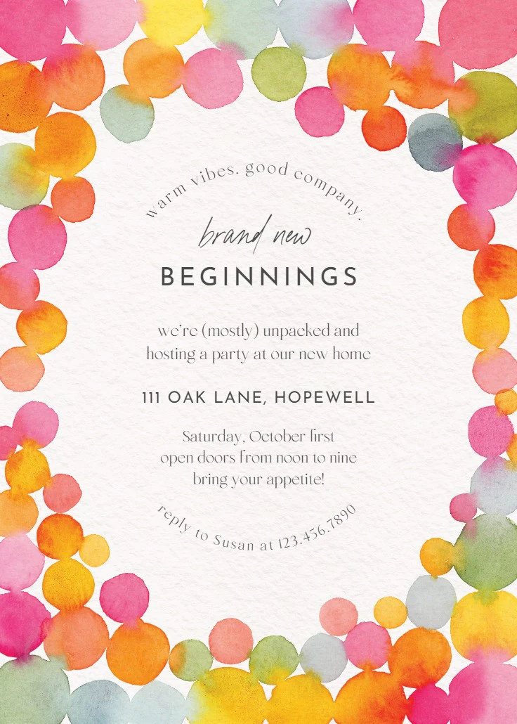 Bubbly Beginnings - Party Invitation Template (Free) | Greetings Island