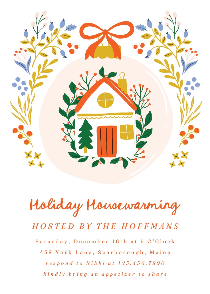 Christmas housewarming - Housewarming Invitation Template | Greetings ...