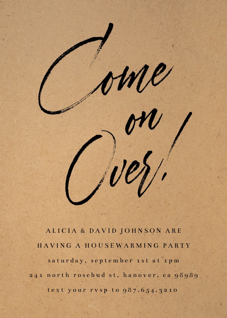 Come On Over - Housewarming Invitation Template (Free) | Greetings Island