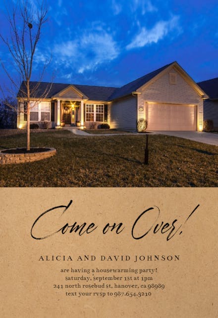 Come On Over Photo - Housewarming Invitation Template (Free ...