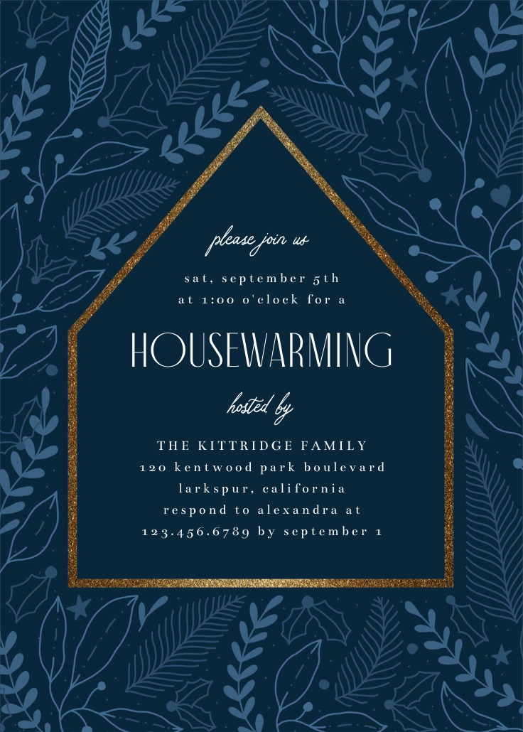 Foliage House Pattern - Housewarming Invitation Template | Greetings Island
