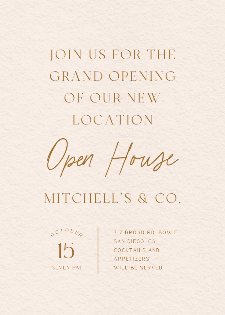 Structured typography - Open House Invitation Template (Free ...