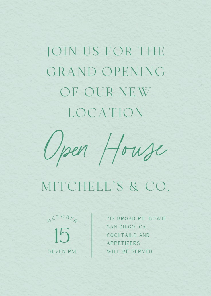 Structured typography - Open House Invitation Template (Free ...