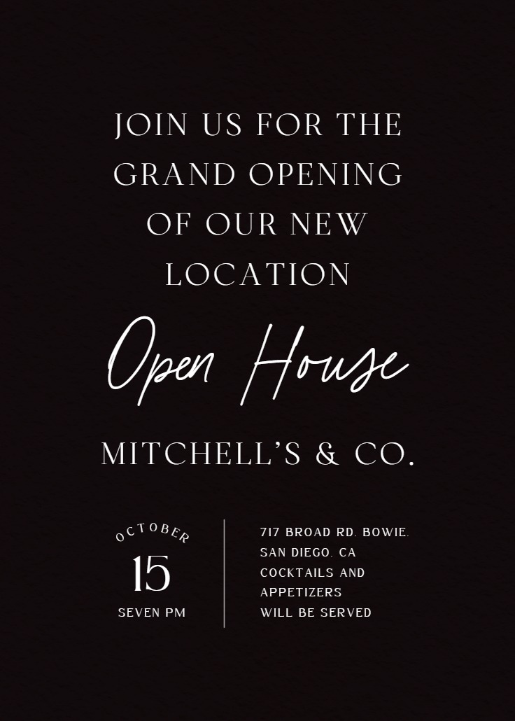 Structured typography - Open House Invitation Template (Free ...