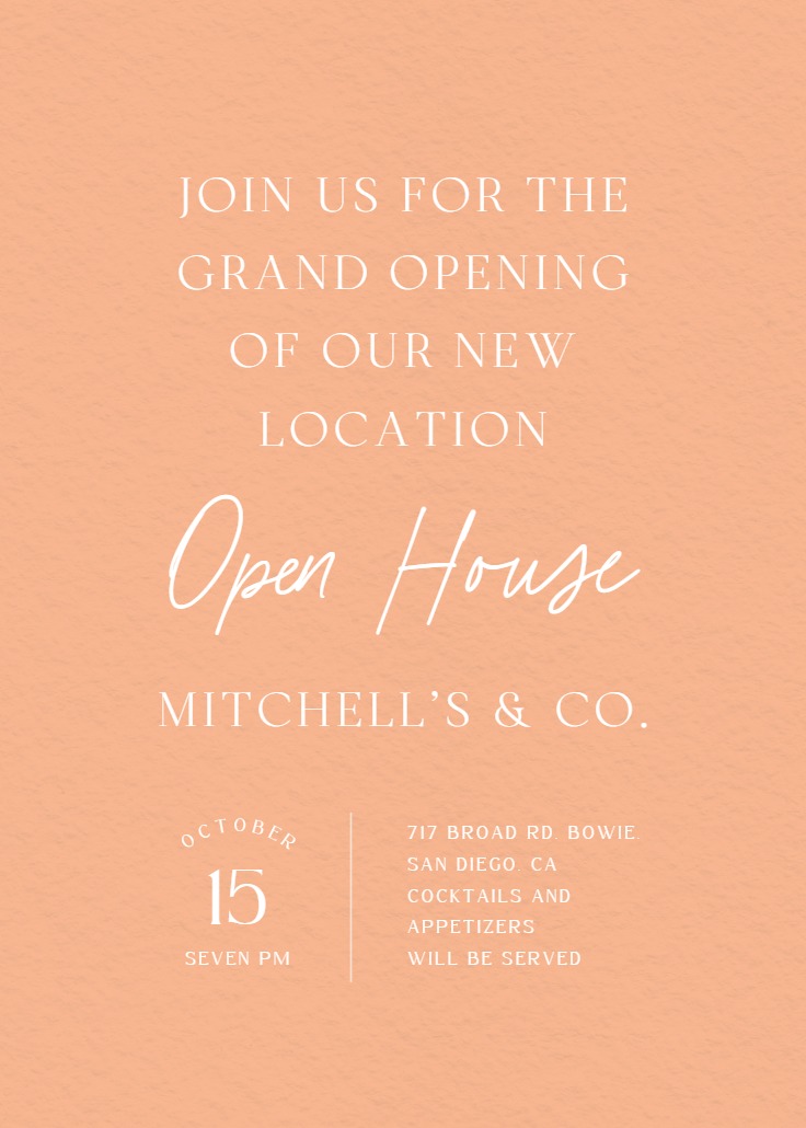 Structured typography - Open House Invitation Template (Free ...