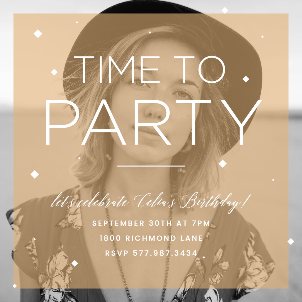 Brown Party Filter - Printable Party Invitation (Free) | Greetings Island