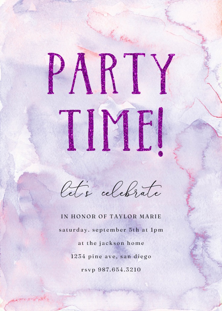 Colorful Party Time - Printable Party Invitation (Free) | Greetings Island