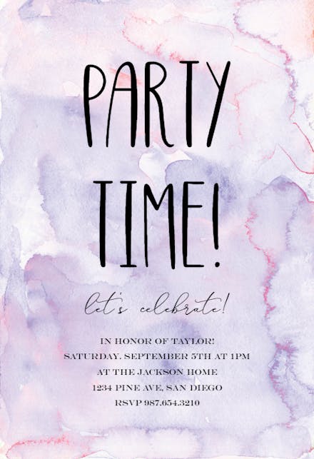 Colorful Party Time - Printable Party Invitation Template (Free ...