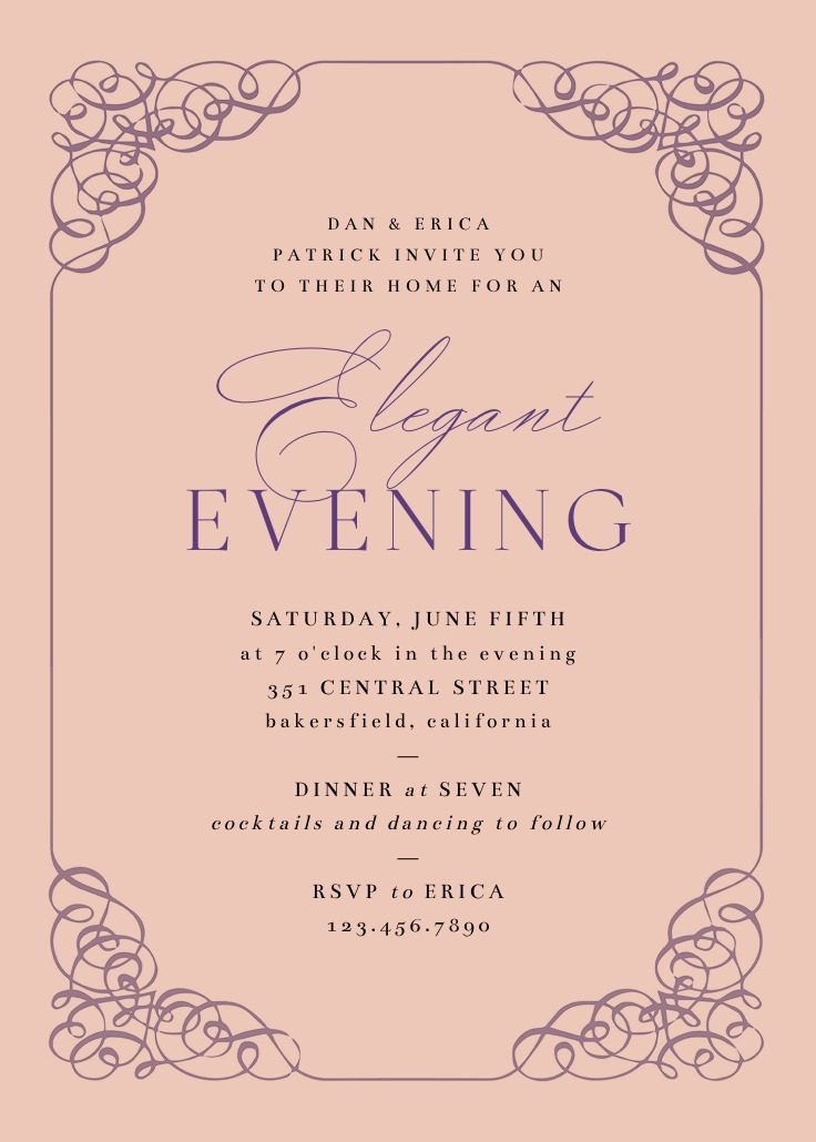 Decorative Corners - Invitation Template (Free) | Greetings Island