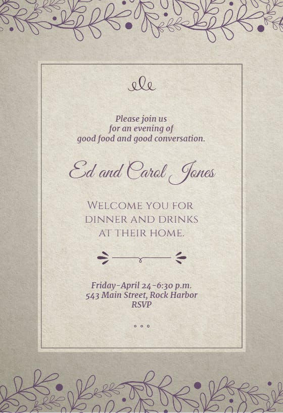 Elegant Edges - Printable Party Invitation Template (Free) | Greetings ...