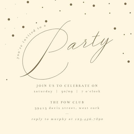 Fancy Font Party - Printable Party Invitation Template (Free ...