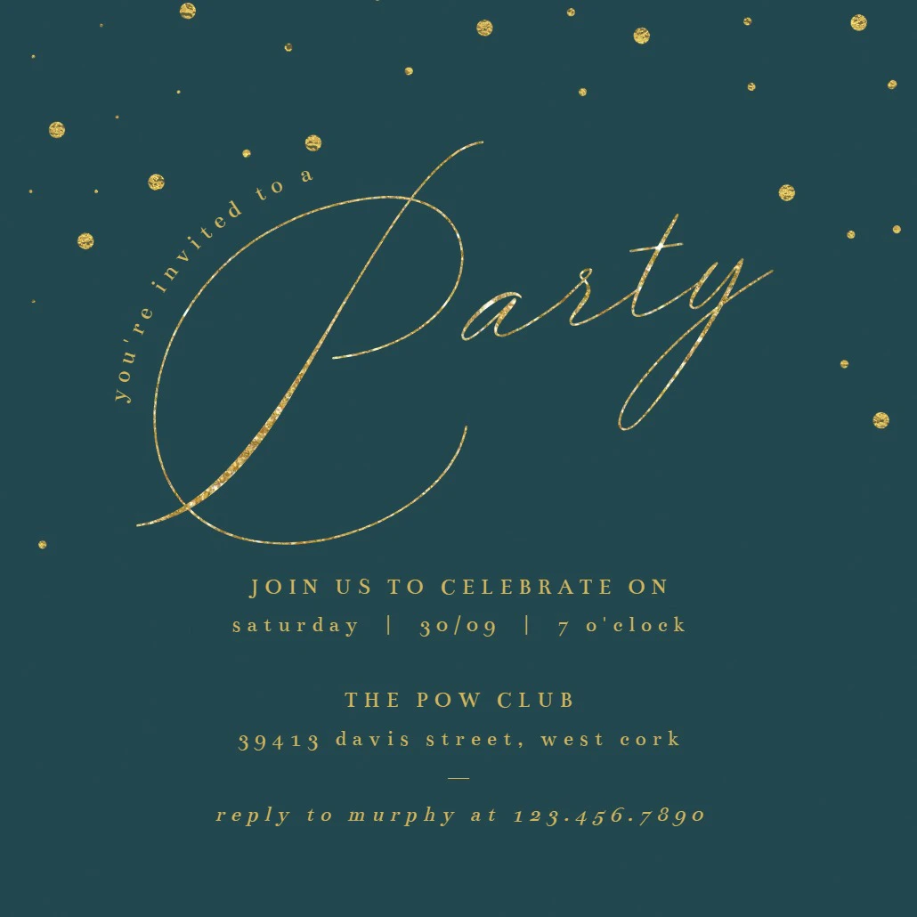 Fancy Font Party - Printable Party Invitation (Free) | Greetings Island
