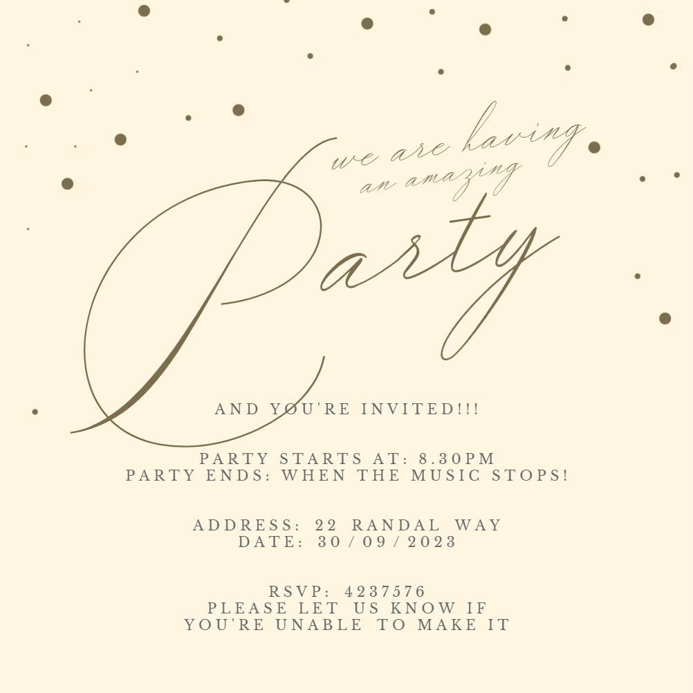 Fancy Font Party - Printable Party Invitation Template (Free ...