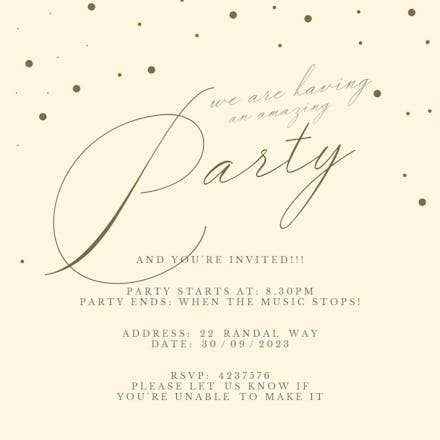 Fancy Font Party - Printable Party Invitation Template (Free ...