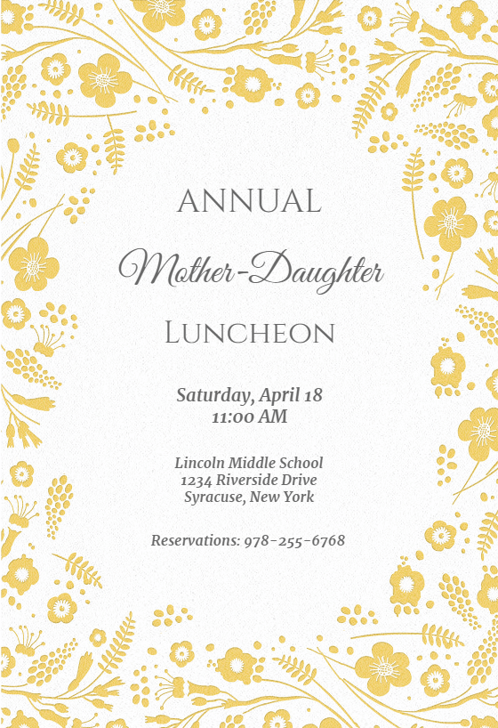 Ribbon Writing - Dinner Party Invitation Template (Free) | Greetings Island