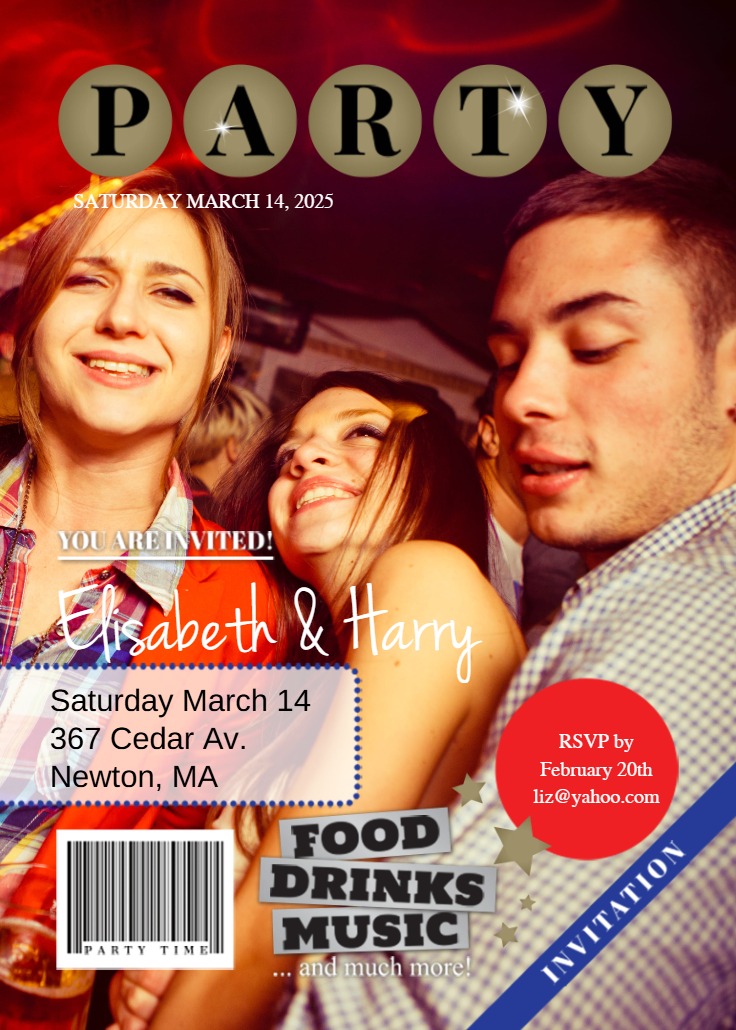 Party Anytime Magazine - Printable Party Invitation (Free) | Greetings ...