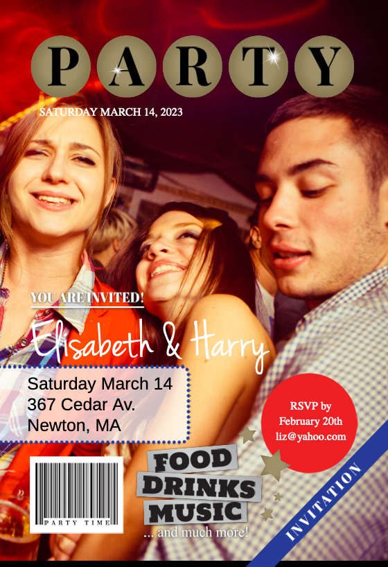 Party Anytime Magazine - Printable Party Invitation Template (Free ...