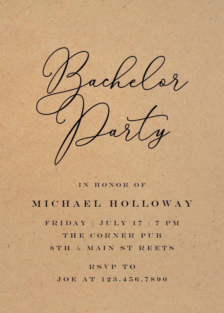 Bold Bellisia - Bachelor Party Invitation Template (Free) | Greetings ...