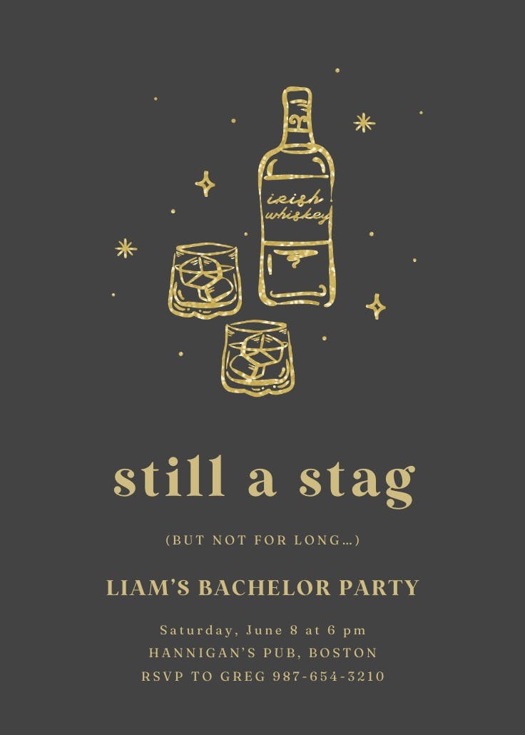 Bottle for the Stag - Bachelor Party Invitation Template (Free ...