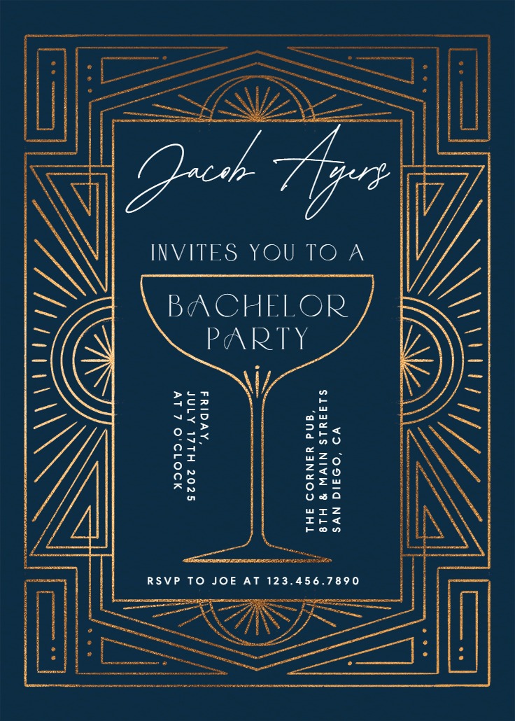 Big Opulence Text - Bachelor Party Invitation Template | Greetings Island