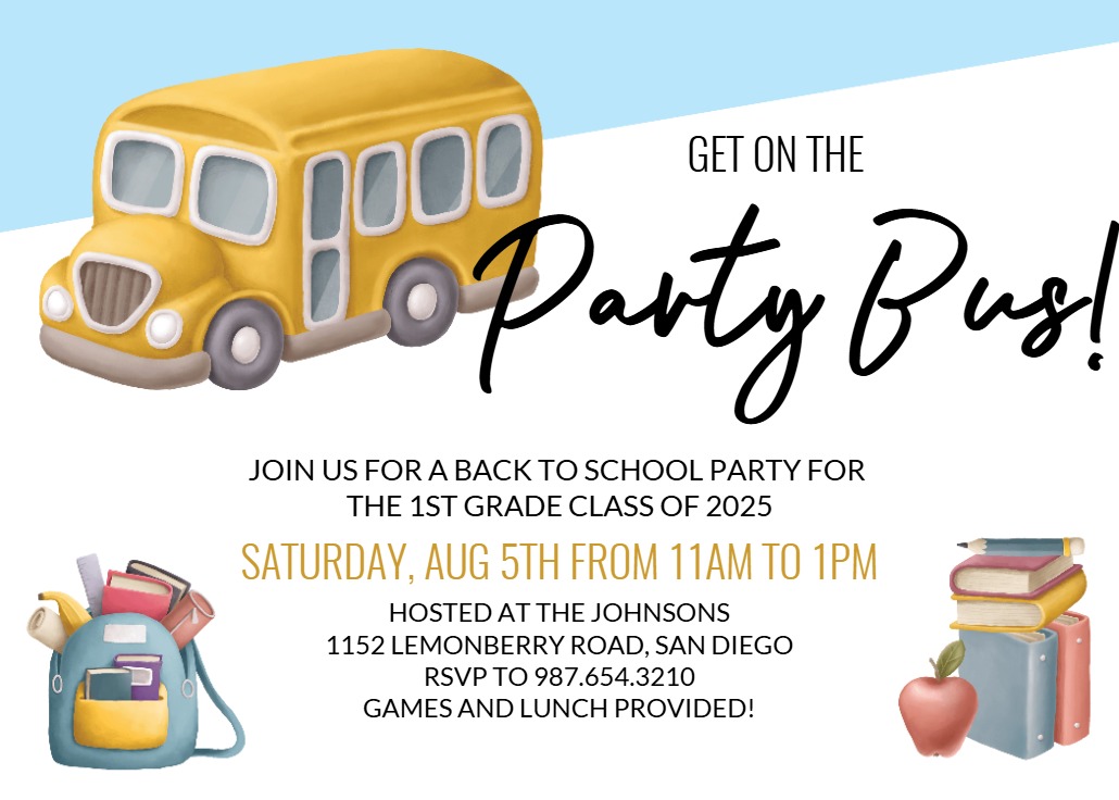 Love my school - Back to School Invitation Template (Free) | Greetings ...