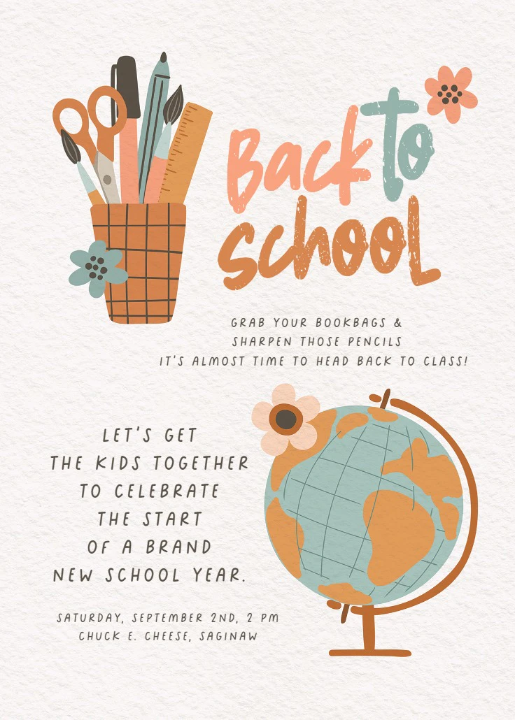 Cute Class - Back to School Invitation Template (Free) | Greetings Island